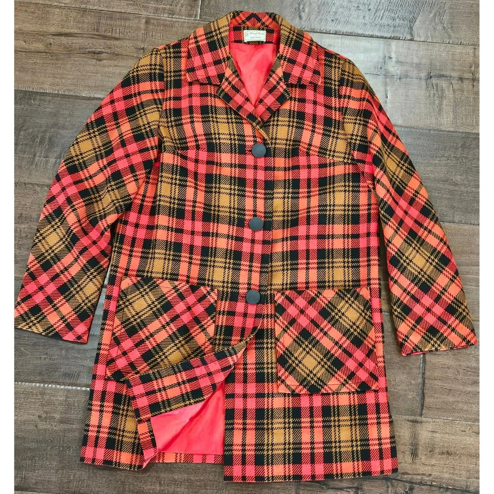 Handmade | Jackets & Coats | Vtg Rare Handmade Sally Brown Plaid Multi ...